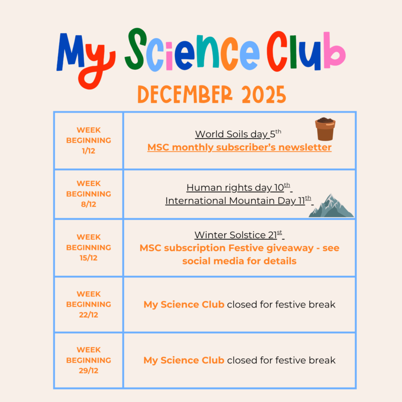 December 2025 STEM calendar is LIVE - My Science Club