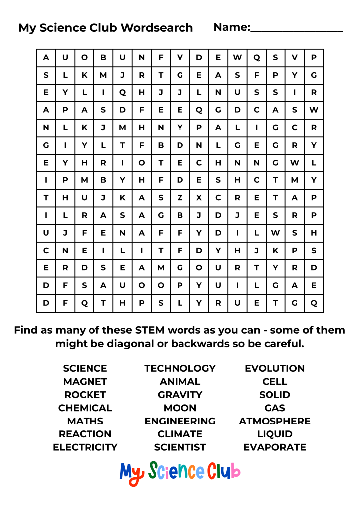 April Fools’ STEM Wordsearch - My Science Club
